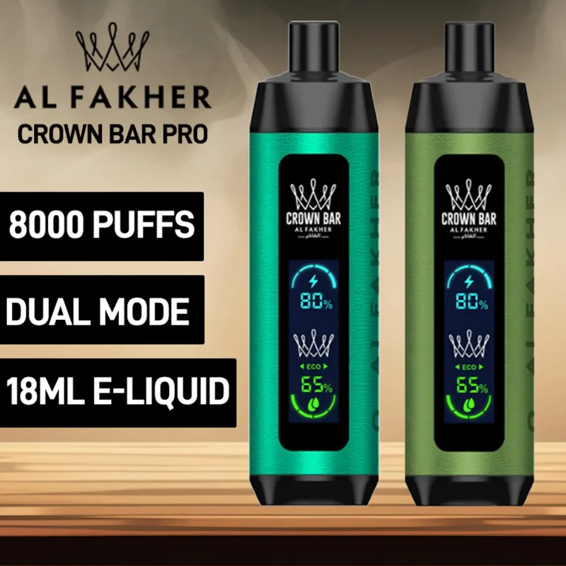 AL FAKHER SHISHA Crown Bar Pro 8000 Puffs Disposable Vape Rechargeable ...