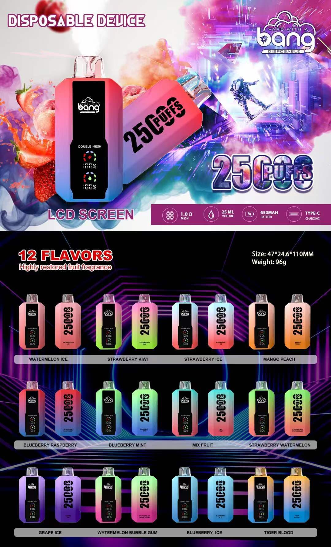 Bang 25000 Puff Disposable Vape – High-Capacity, Long-Lasting Flavor ...
